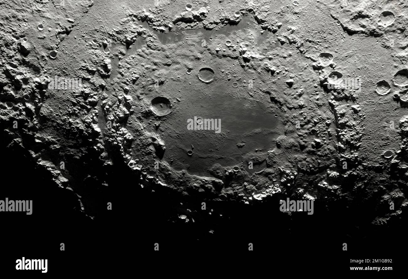 lunar surface detail on transparent background - 3D rendering - maps from Nasa Stock Photo - Alamy