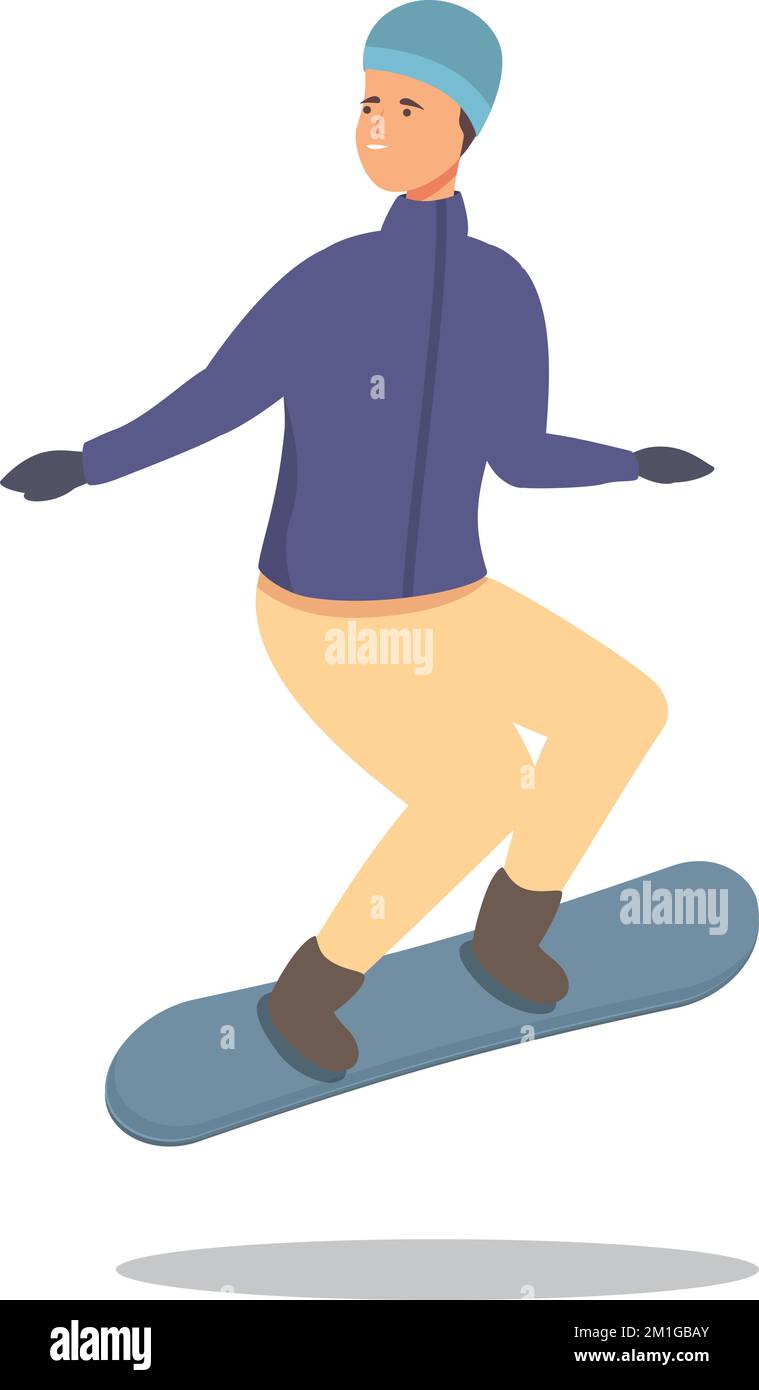 Snowboarding training icon cartoon vector. Sport school. Kid snowboard ...
