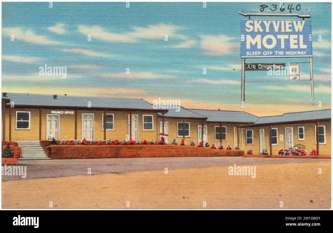 Skyview Motel , Motels, Tichnor Brothers Collection, postcards of the ...