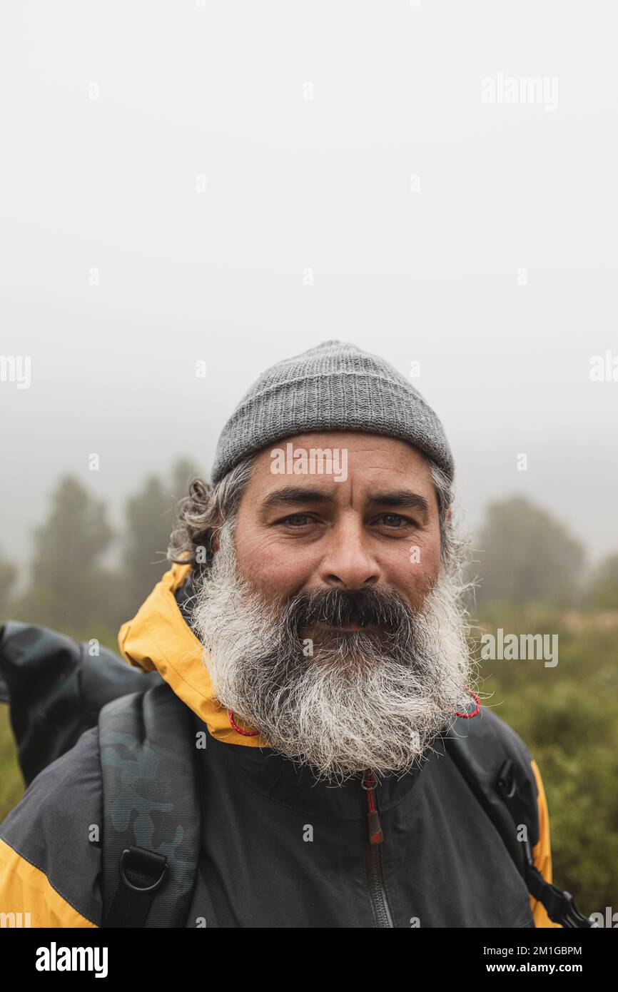 Bearded brutal man in barber hi-res stock photography and images - Alamy