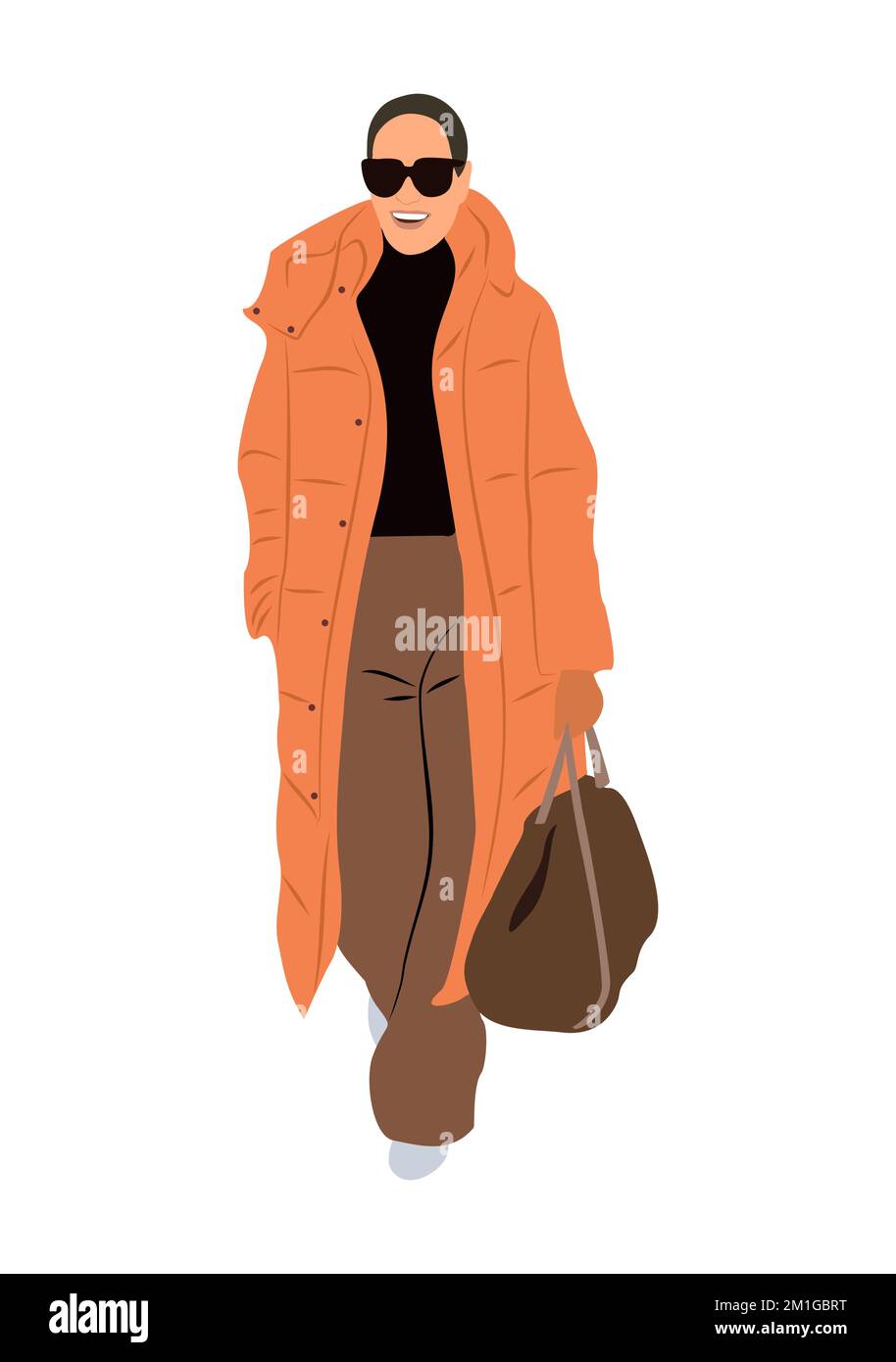 Brown puffer jacket Stock Vector Images - Alamy