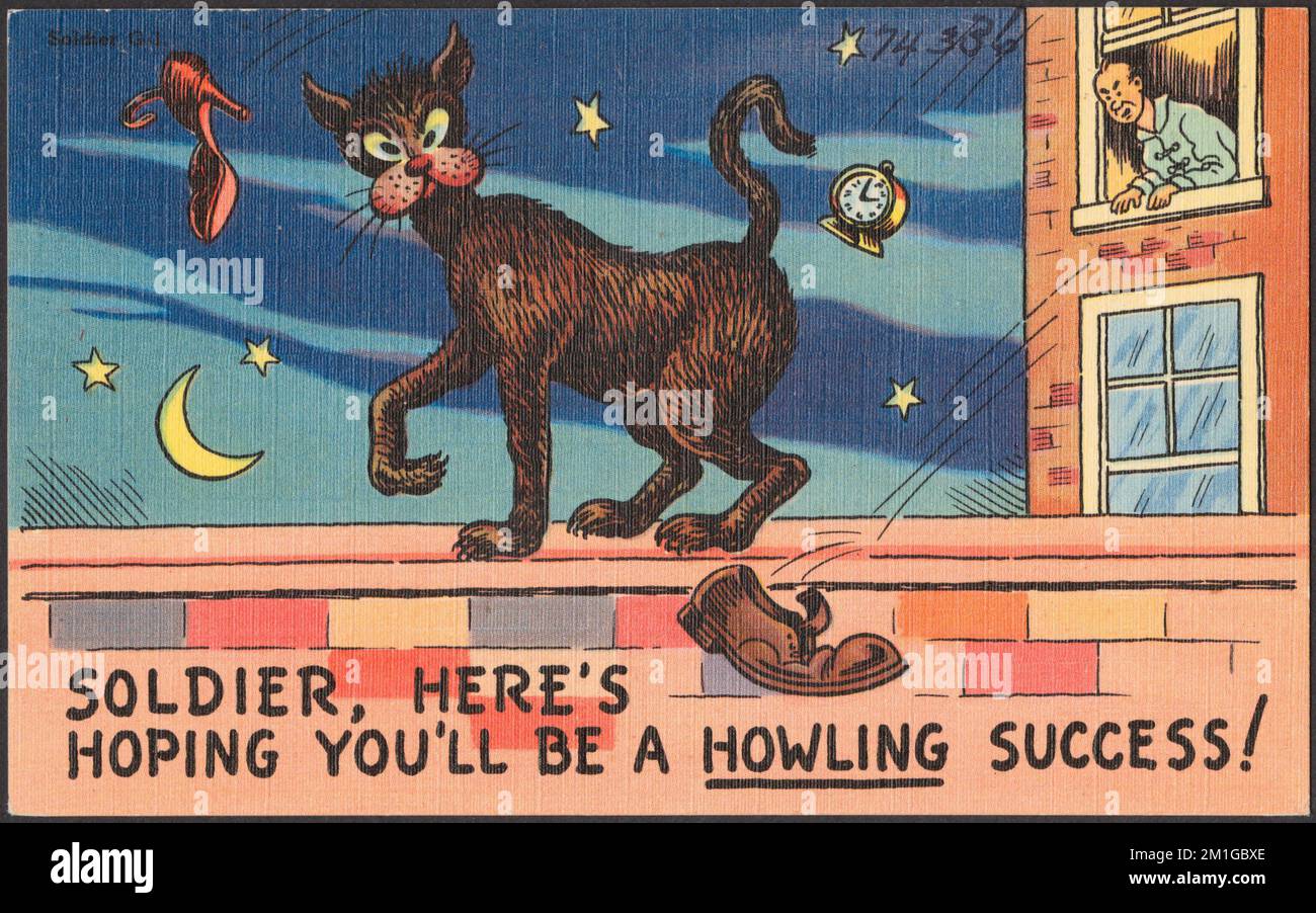 Soldier, here's hoping you'll be a howling success! , Cats, Tichnor ...