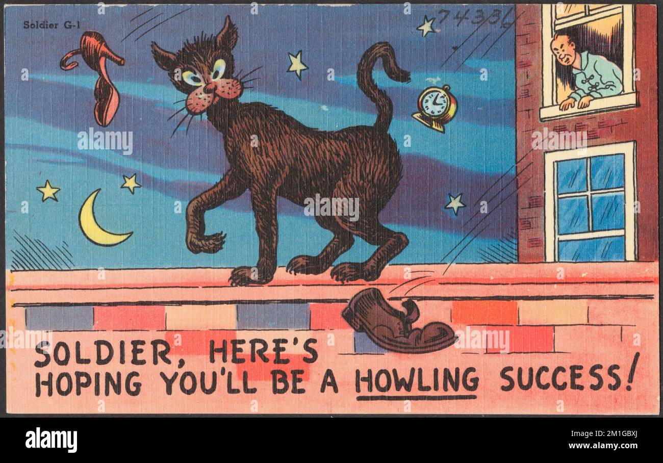 Soldier, here's hoping you'll be a howling success! , Cats, Tichnor ...