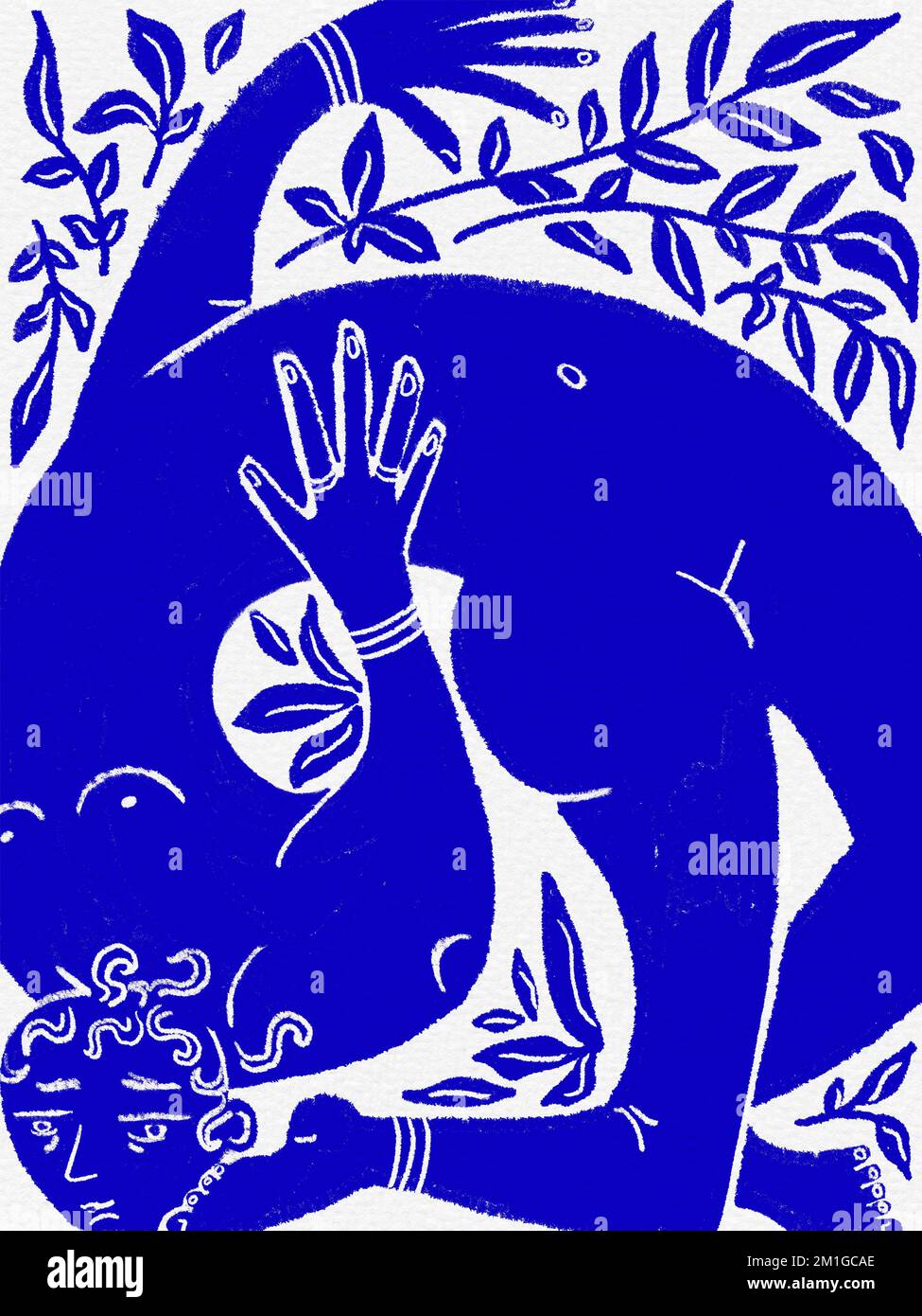 A very funny, strange geometric psychedelic figure of a man in an ...