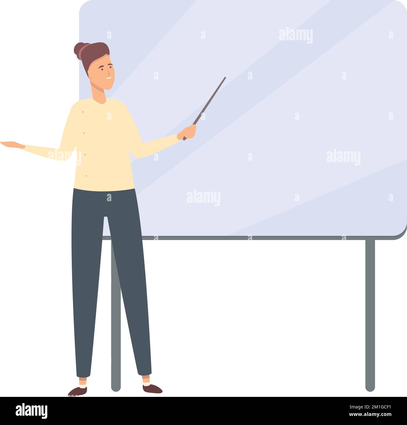 Smart board education icon cartoon vector. People work. Office digital ...