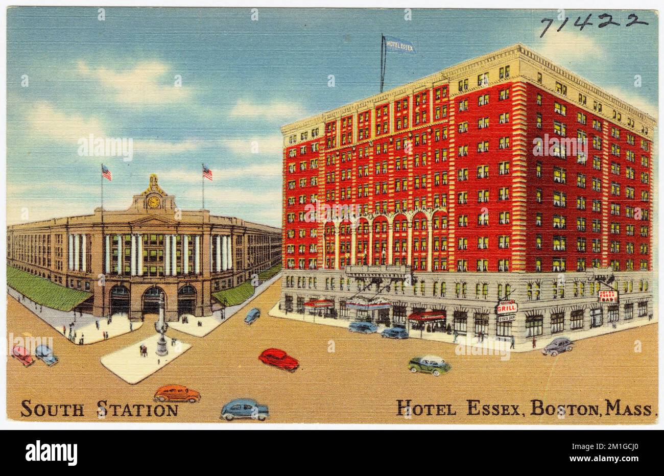 South Station, Hotel Essex, Boston Mass. , Railroad stations, Hotels, South Station Boston, Mass ...