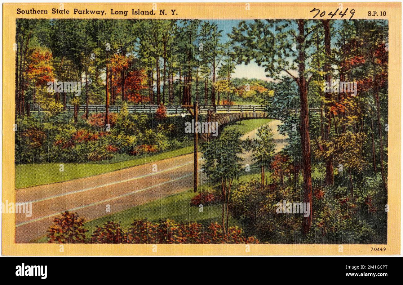 Southern State Parkway, Long Island, N. Y. , Roads, Tichnor Brothers ...