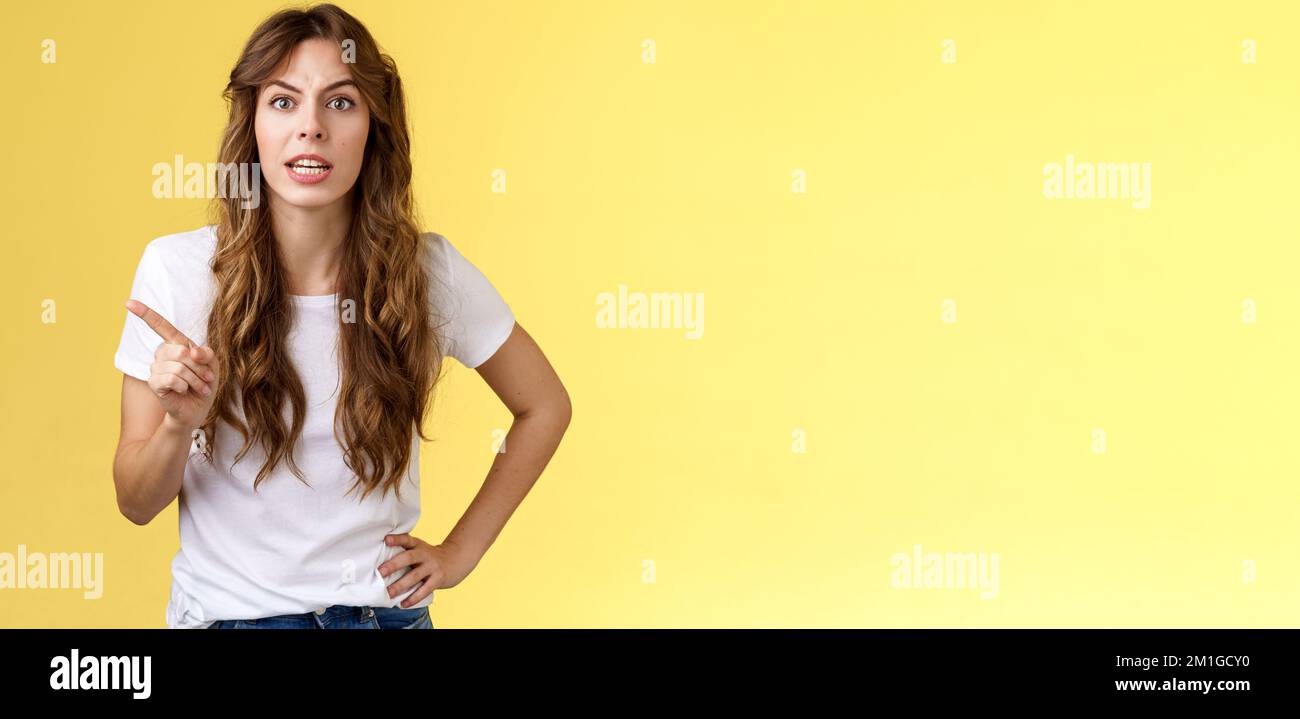 Dont call me baby. Pissed annoyed curly-haired girlfriend complaining ...