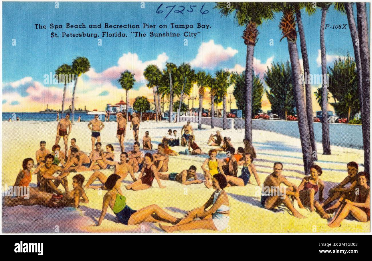 The spa beach and recreation pier on Tampa Bay St. Petersburg, Florida ...