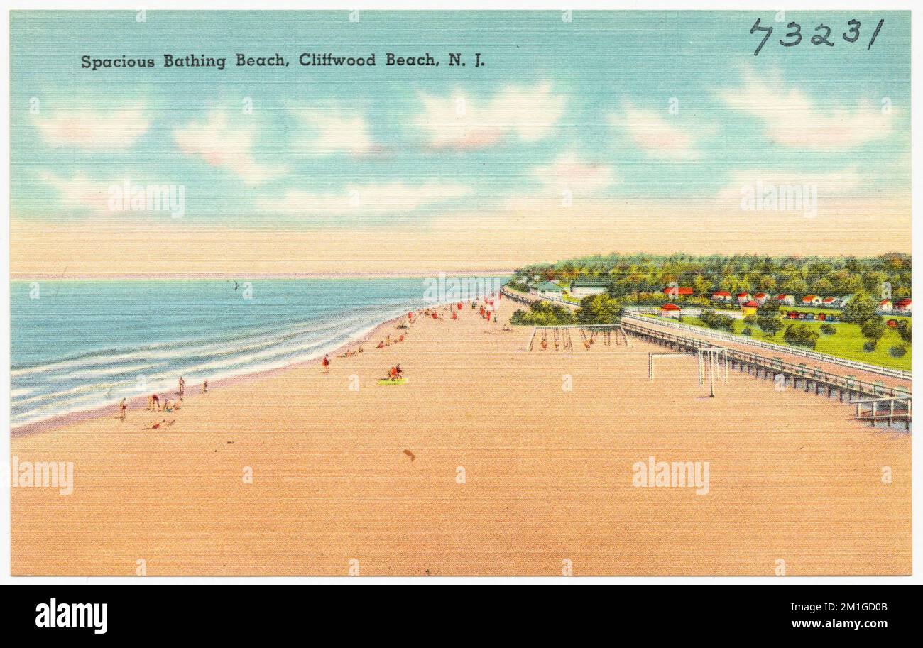 Spacious bathing beach, Cliffwood Beach, N.J. , Beaches, Tichnor ...