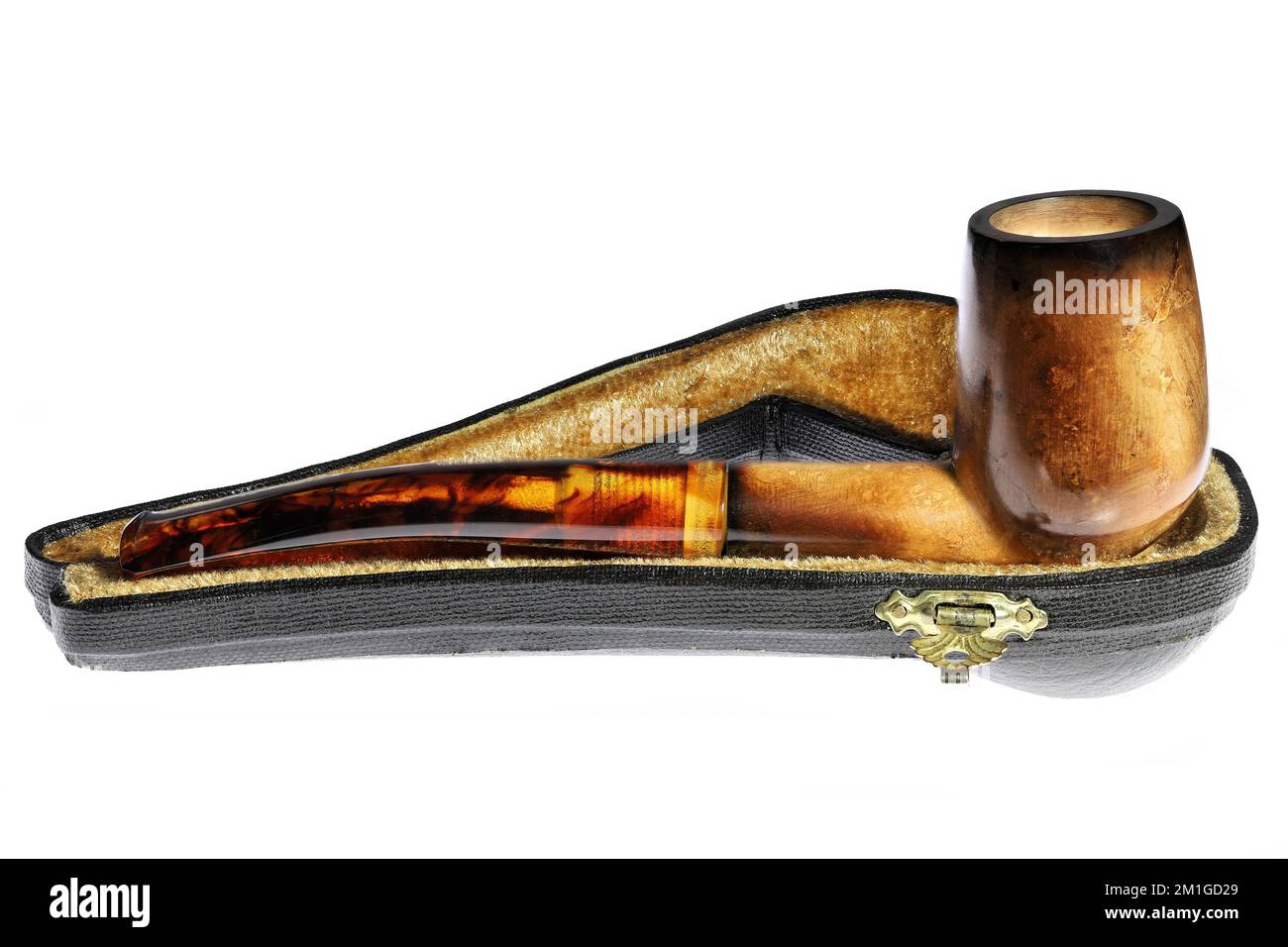 meerschaum pipe in hard case isolated on white background Stock Photo ...