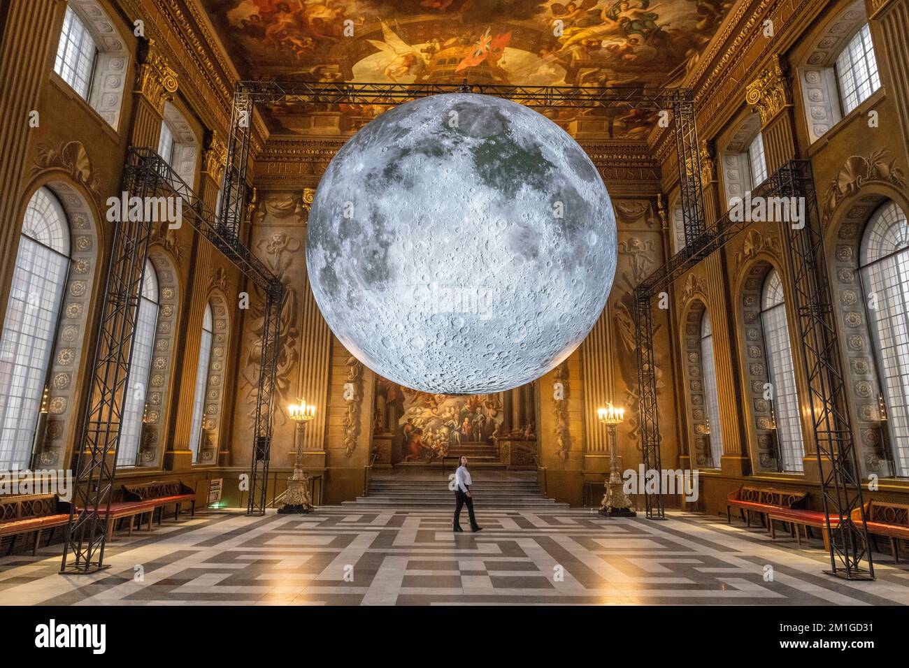 12 December 2022. London, UK. Installation titled Museum of the Moon by ...