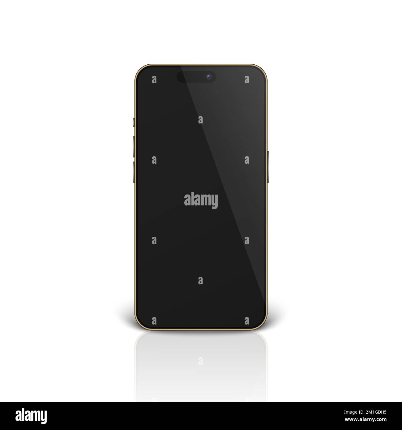 Vector 3d Realistic Golden Steel Modern Smartphone Design Template ...