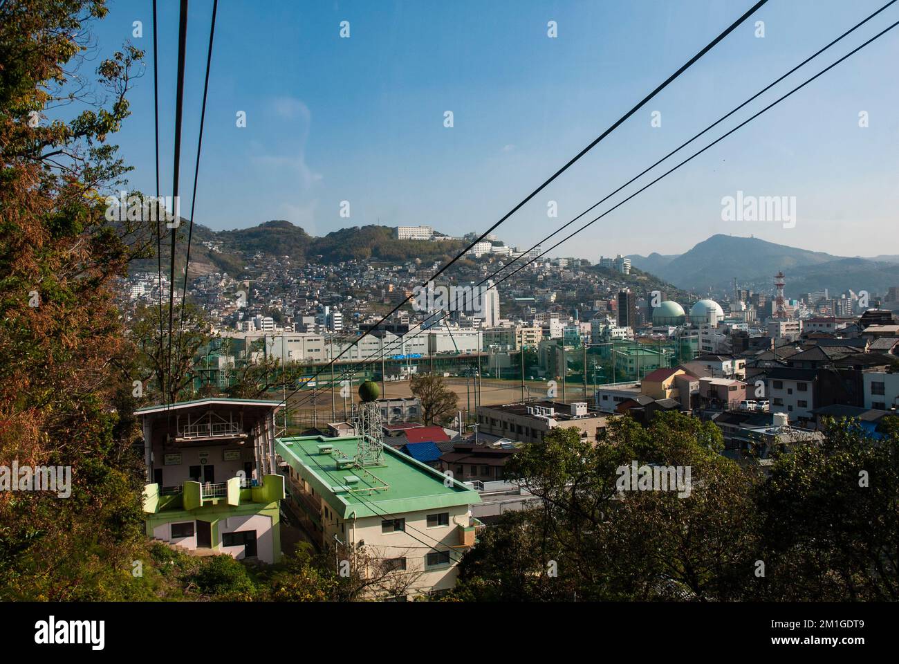 View from Nagasaki Ropeway on Mount Inasa in Nagasaki, Kyushu, Japan ...