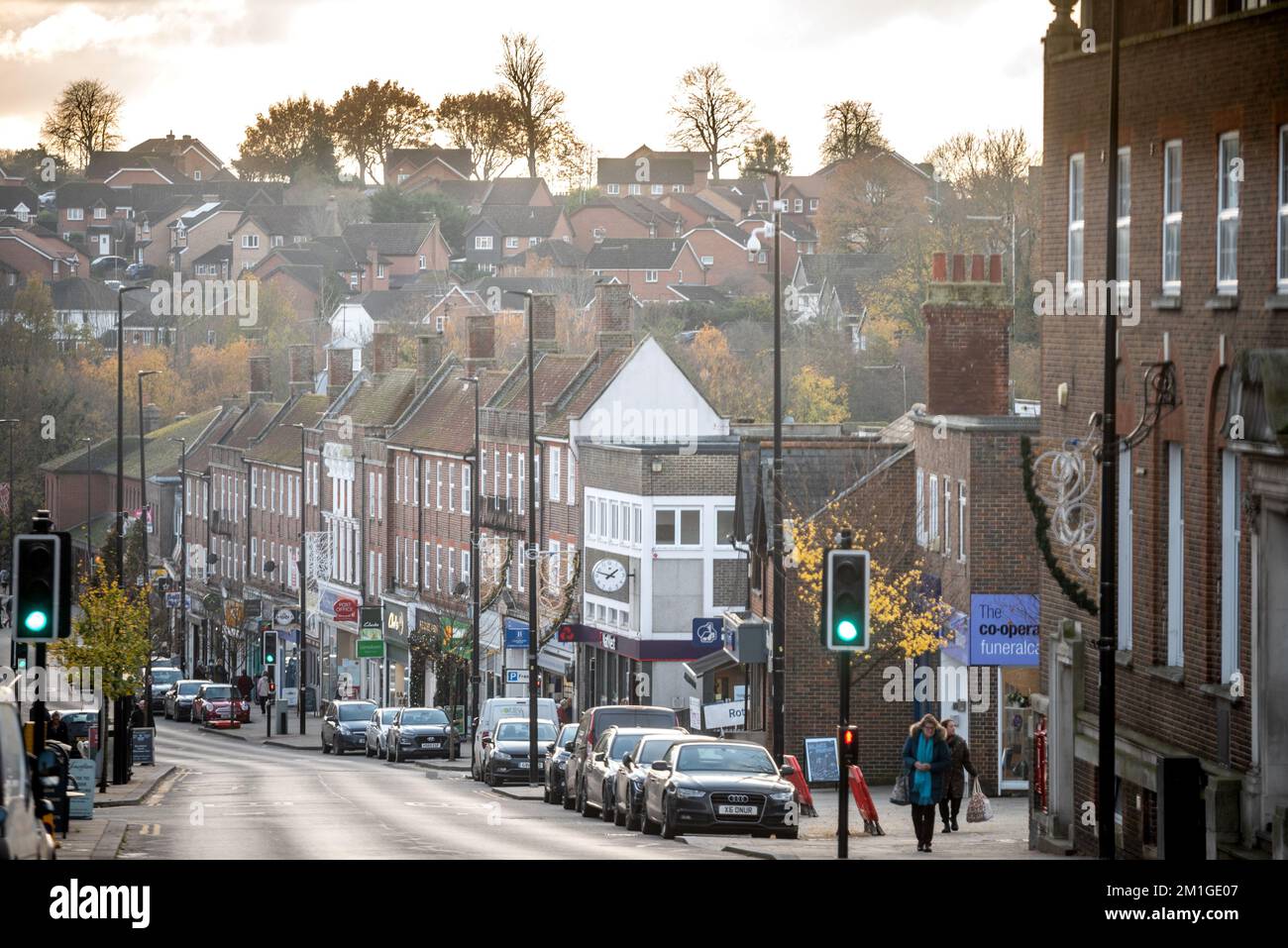 Uckfield, December 1st 2022: The High Street in the town centre Stock ...