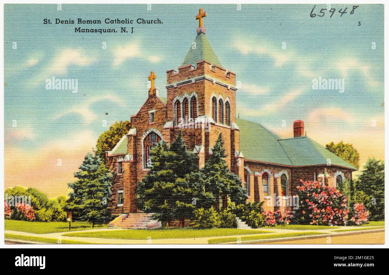St. Denis Roman Catholic Church, Manasquan, N. J. , Churches, Tichnor Brothers Collection ...
