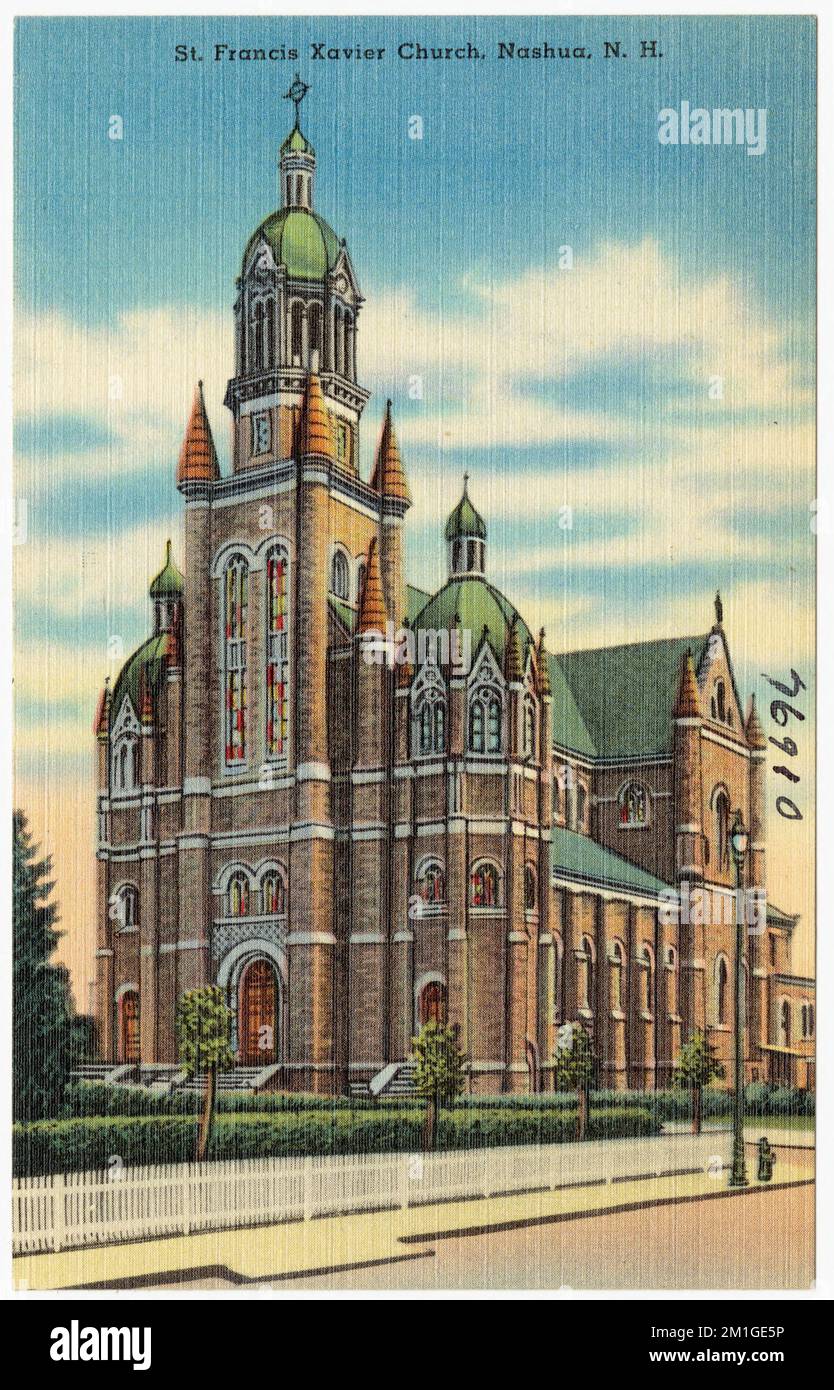 St. Francis Xavier Church, Nashua, N.H. , Churches, Tichnor Brothers ...