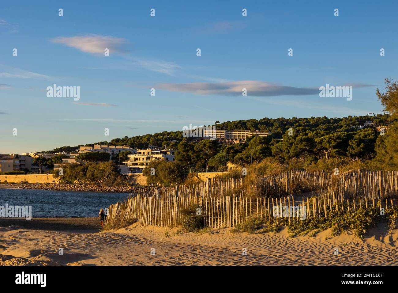 Plage du Lazaret au coucher du soleil Stock Photo - Alamy