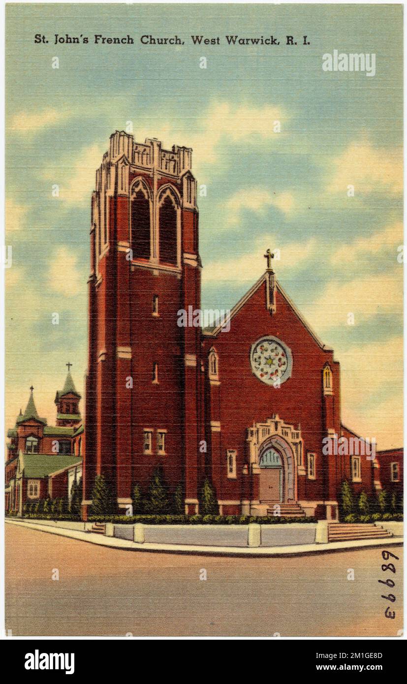 St. John's French Church, West Warwick, R.I. , Churches, Tichnor ...