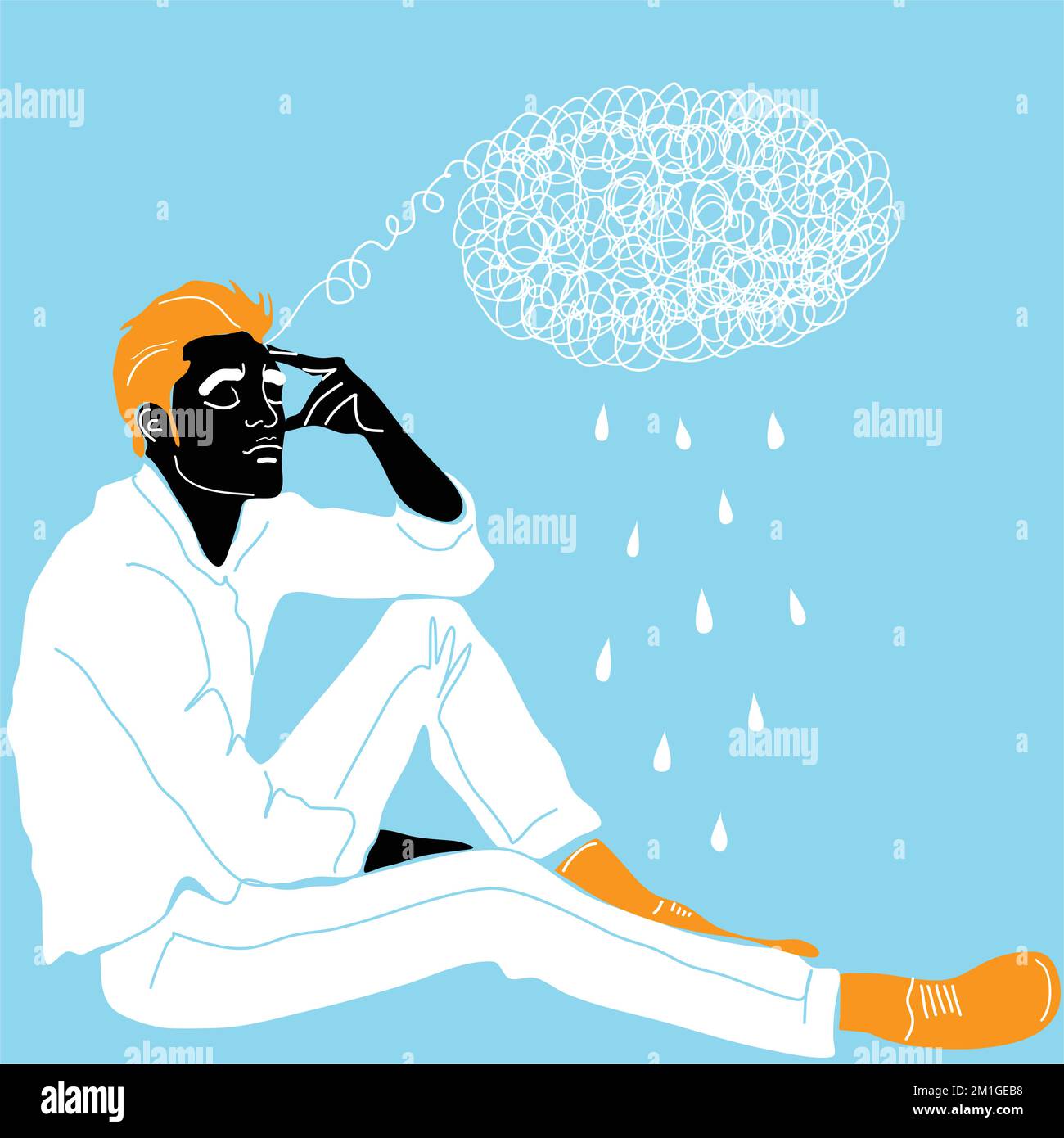 Sad fat guy thinking hi-res stock photography and images - Alamy