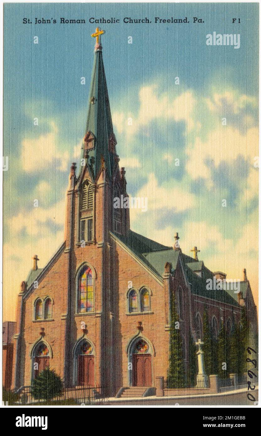St. John's Roman Catholic Church, Freeland, Pa. , Churches, Tichnor Brothers Collection ...