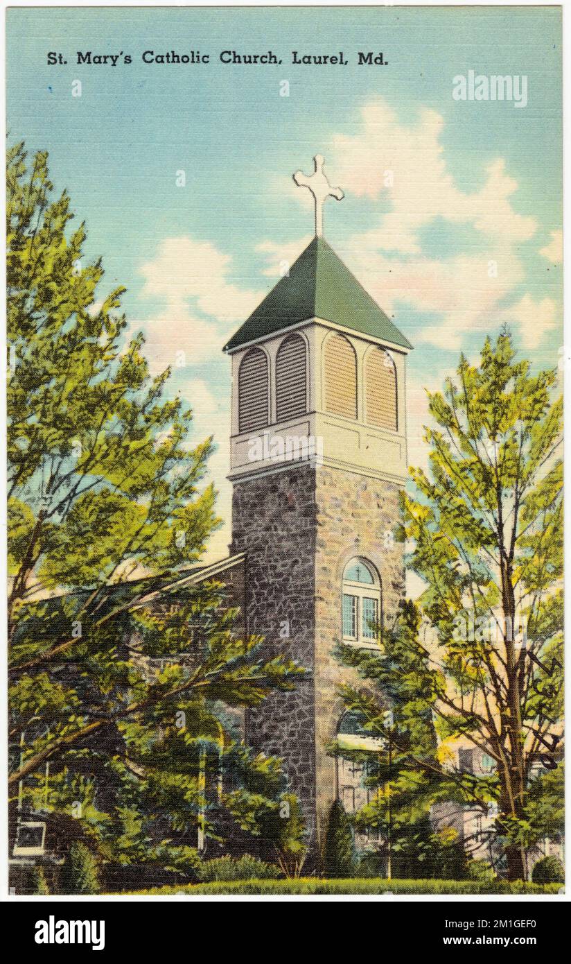 St. Mary's Catholic Church, Laurel, Md. , Churches, Tichnor Brothers Collection, postcards of ...