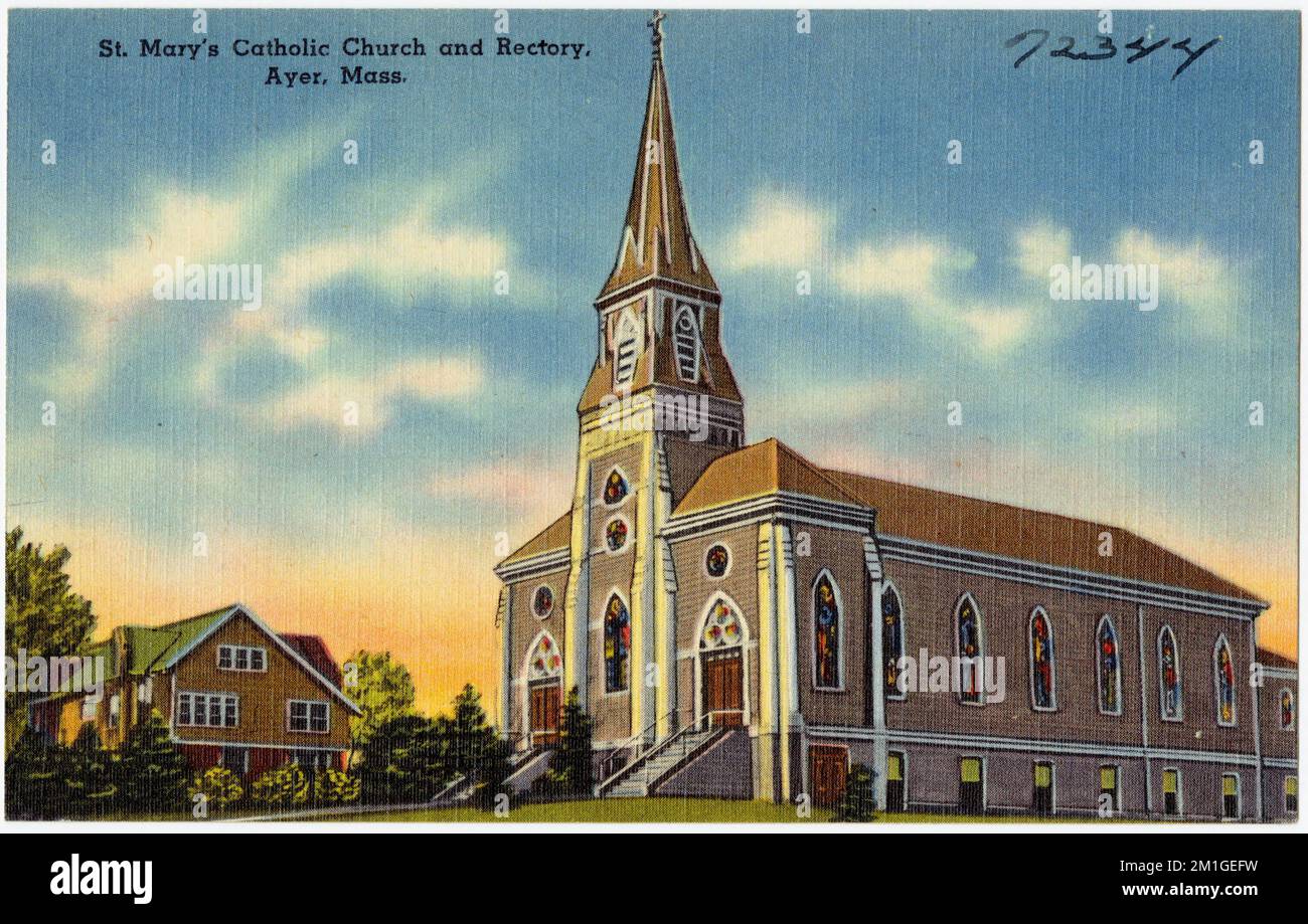 St, Mary's Catholic Church and rectory, Ayer, Mass. , Churches, Tichnor ...