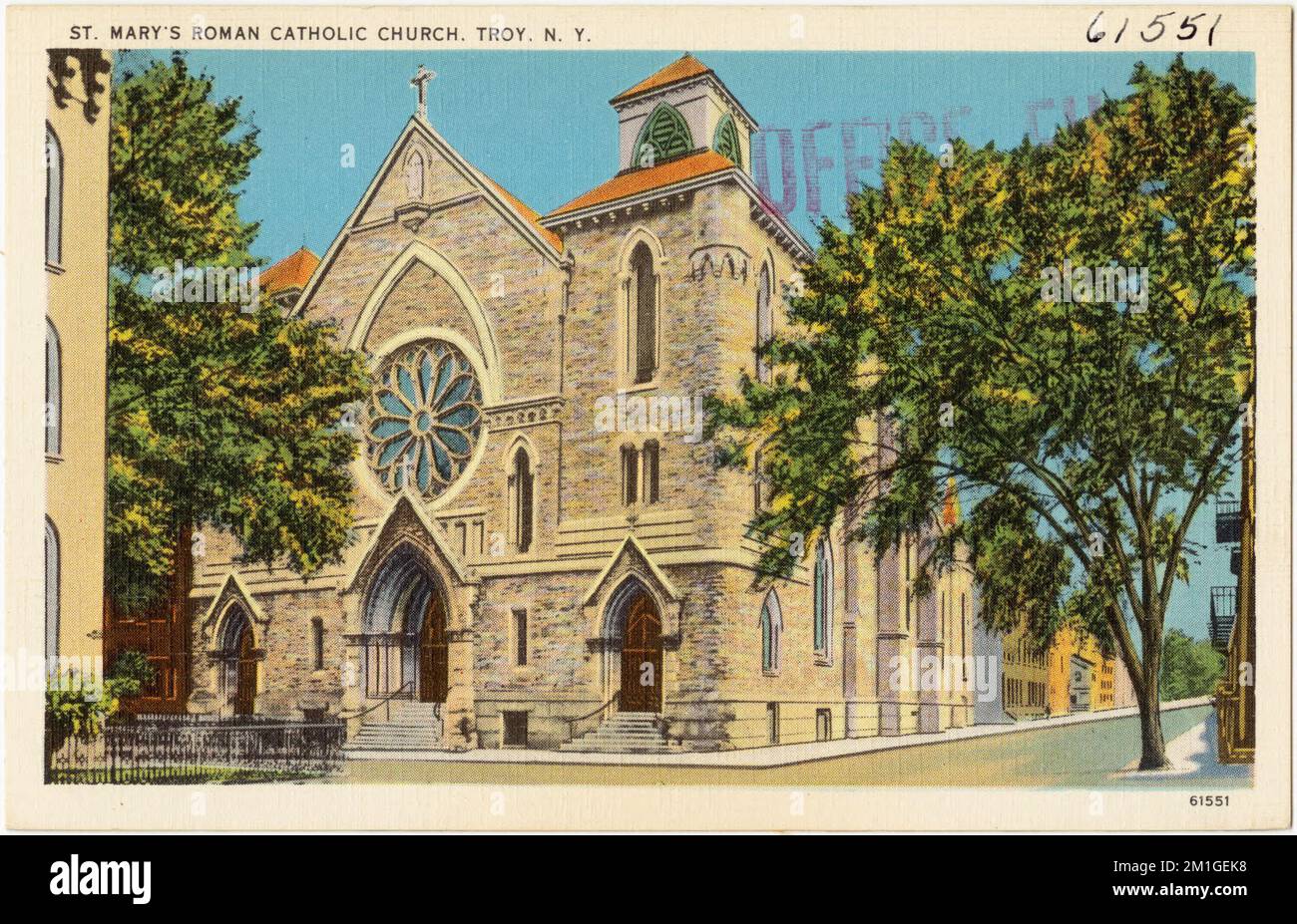 St. Mary's Roman Catholic Church, Troy, N. Y. , Churches, Tichnor Brothers Collection, postcards ...