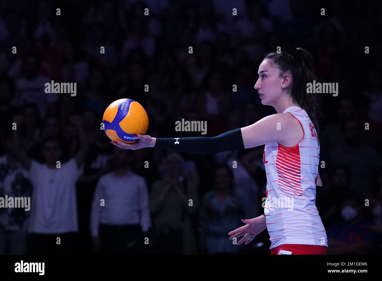 ANKARA, TURKIYE - JUNE 03, 2022: Baladin Hande serves during Turkiye vs ...