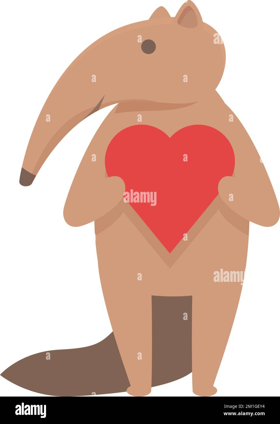 Anteater take heart icon cartoon vector. Fauna zoo. Wild mammal Stock ...