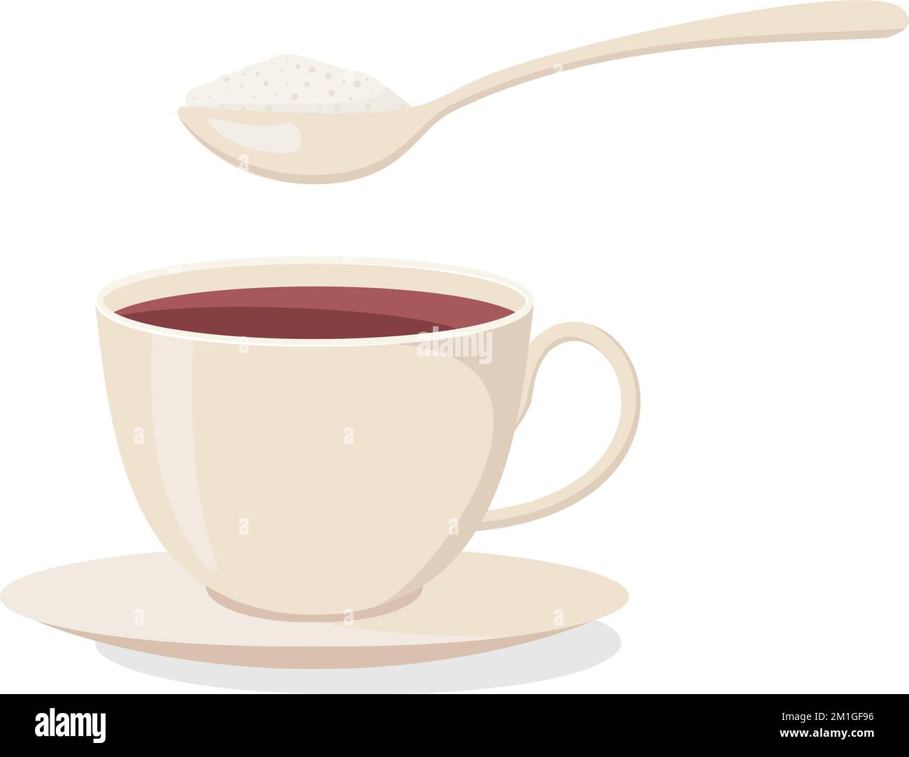 Cup of Thai tea with spoon isolated on white background. Eps10 Stock ...