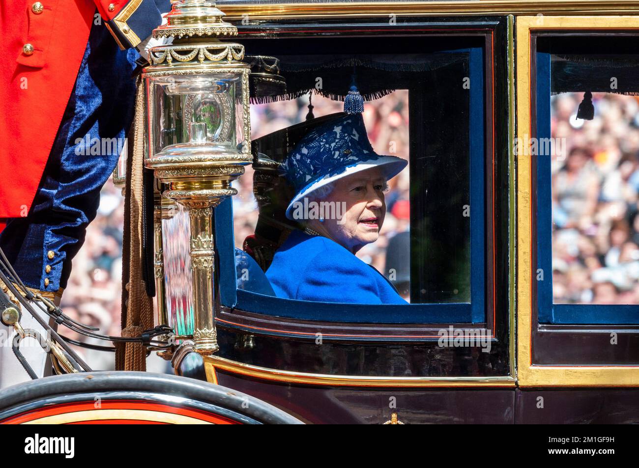 Queen Elizabeth II at Trooping the Colour 2013 taking place along The ...