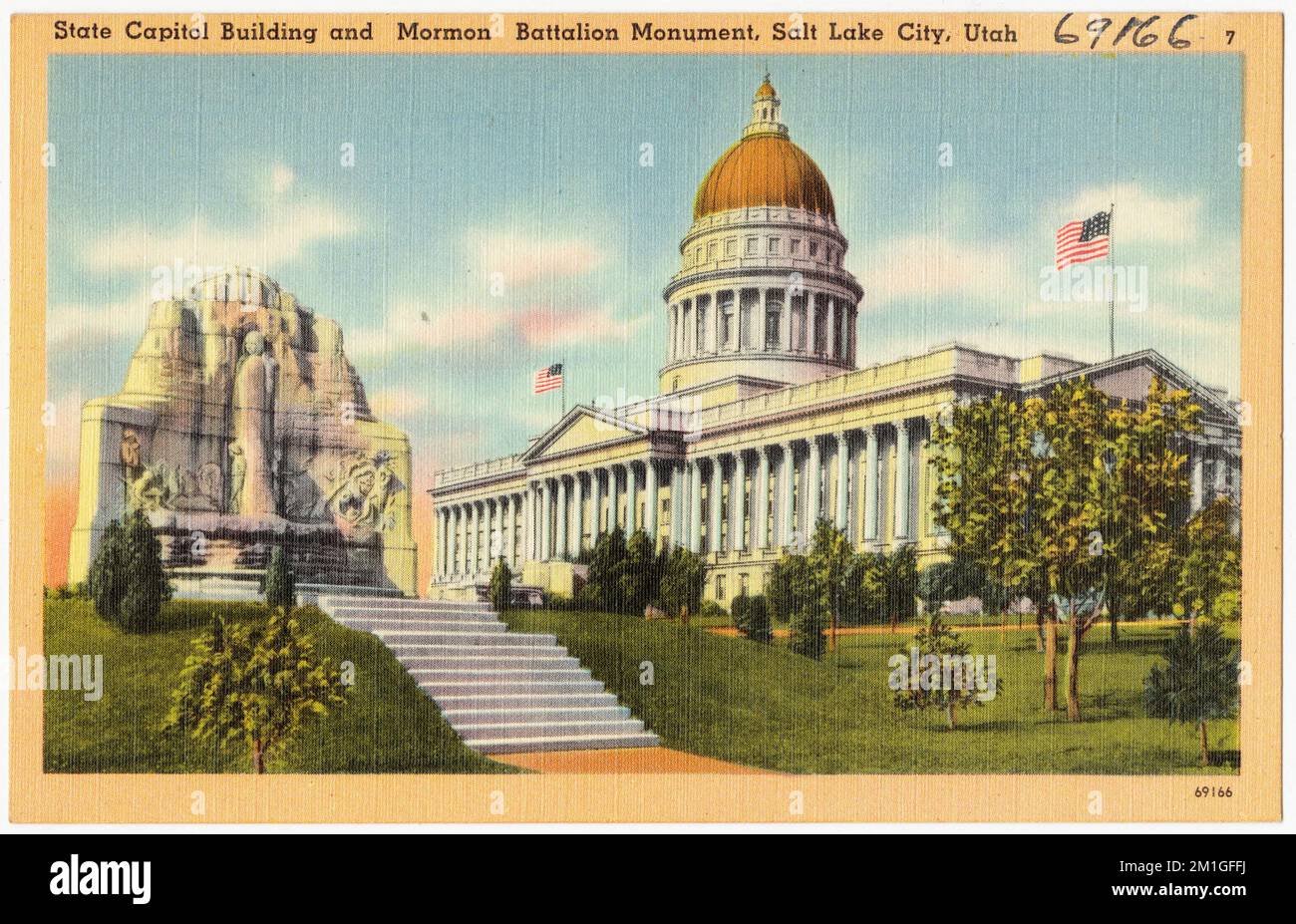 State Capitol Building and Mormon Battalion Monument, Salt Lake City ...