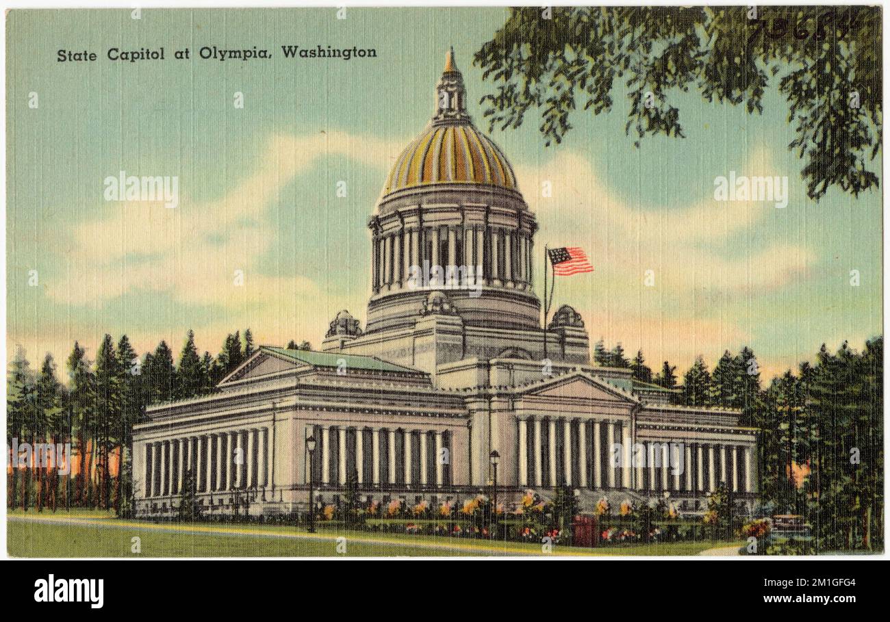State Capitol at Olympia, Washington , Capitols, Tichnor Brothers ...