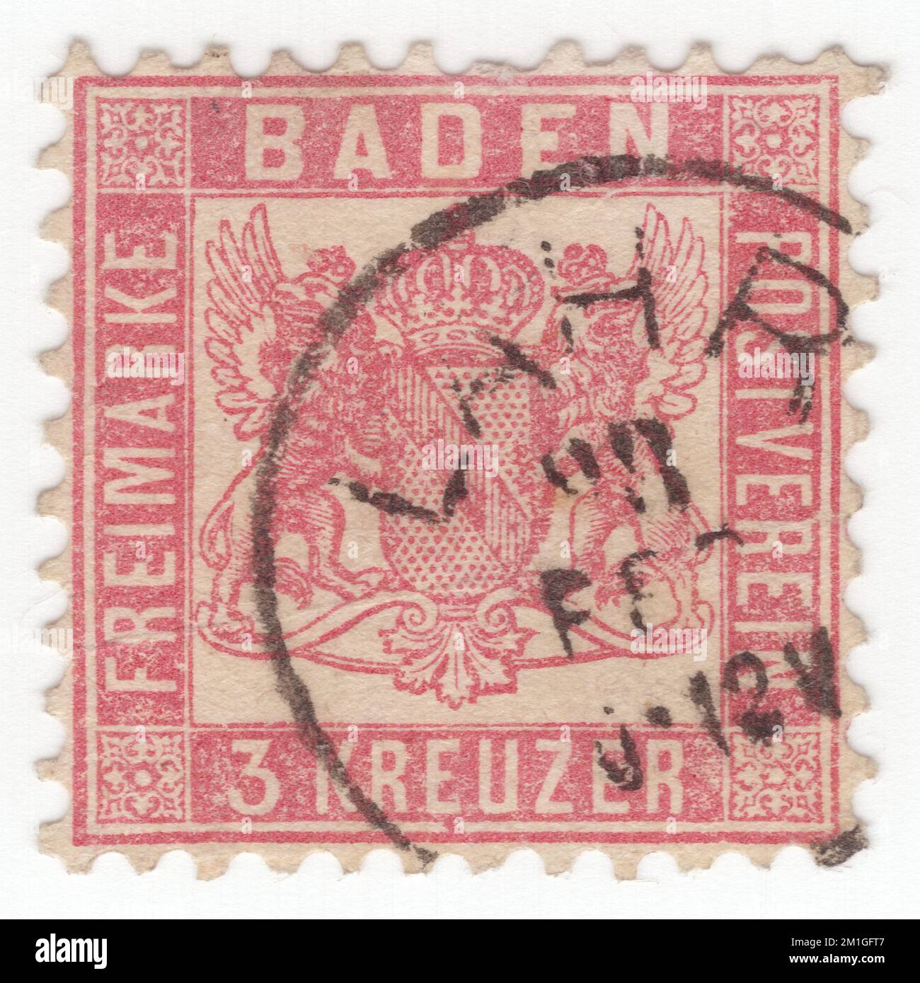 BADEN (One of the German states) — 1862: original old and rare 3 ...