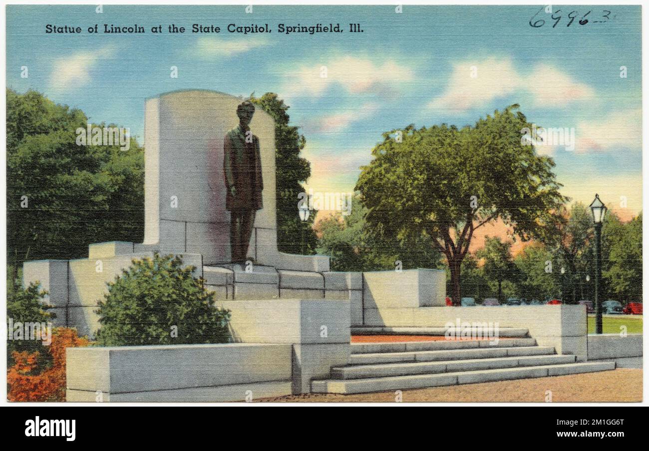 Statue of Lincoln at the state capitol, Springfield, Ill. , Monuments ...