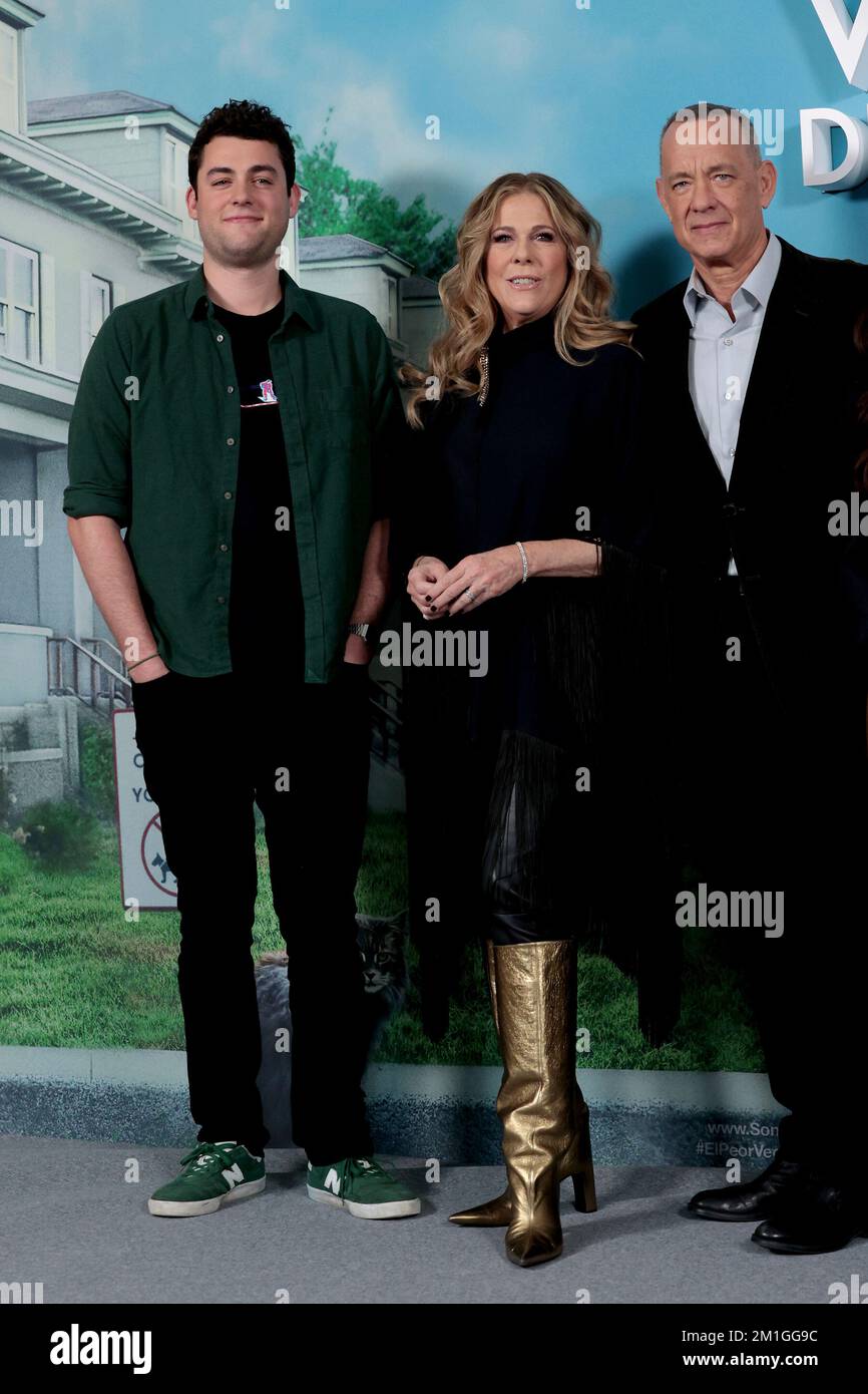 Madrid, Spain; 12.12.2022.- Tom Hanks (R) accompanied by his wife and ...