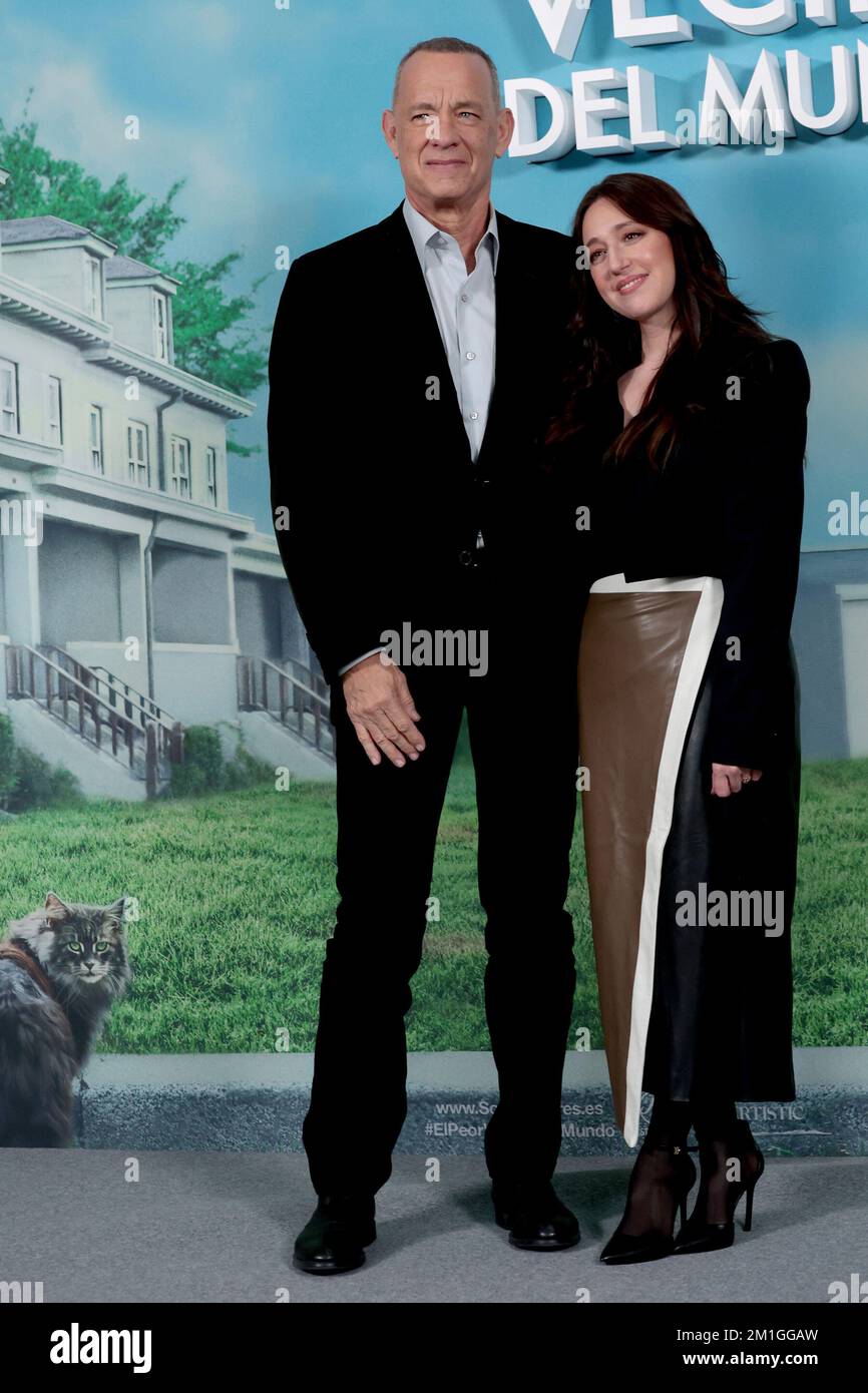 Madrid, Spain; 12.12.2022.- Tom Hanks (L) accompanied by his wife and ...