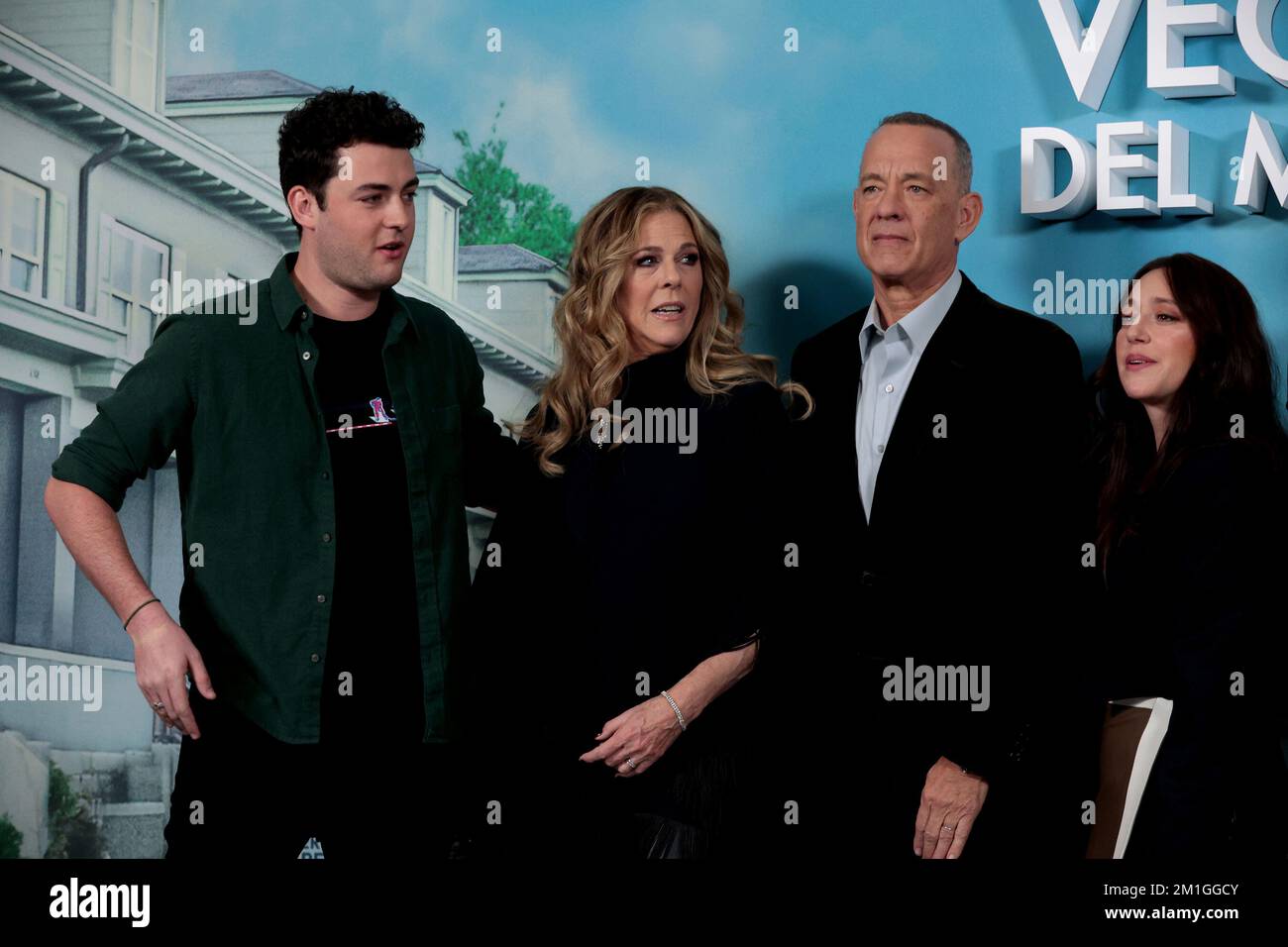 Madrid, Spain; 12.12.2022.- Tom Hanks (2R) accompanied by his wife and ...