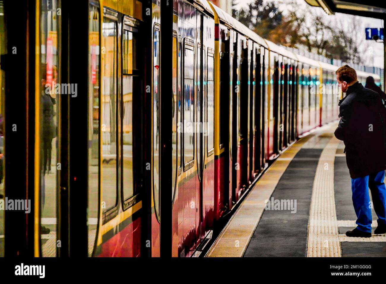 Berlin, Germany - December 12, 2022: Train standing in the station with ...
