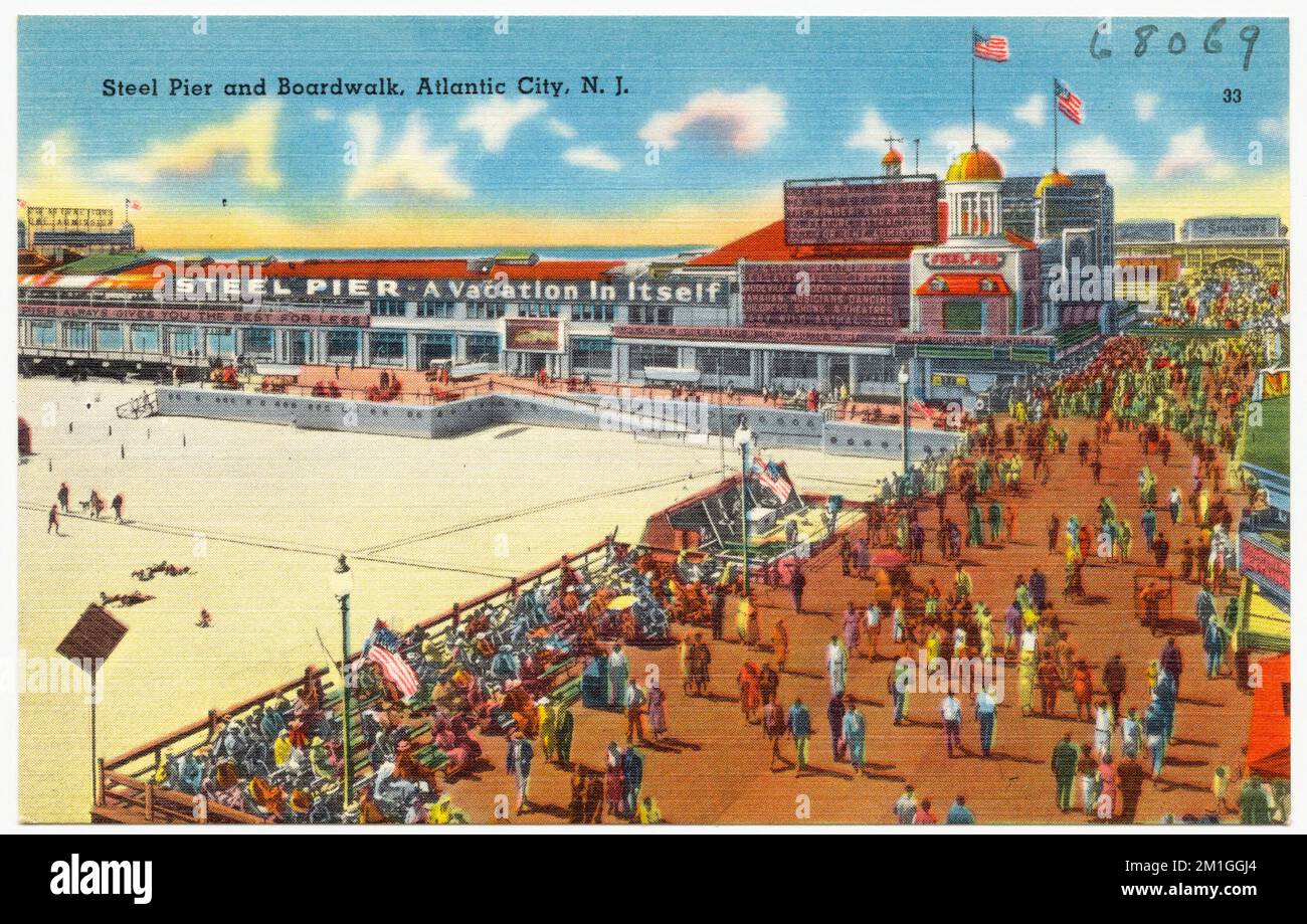 Steel Pier and boardwalk, Atlantic City, N. J. , Boardwalks, Beaches ...