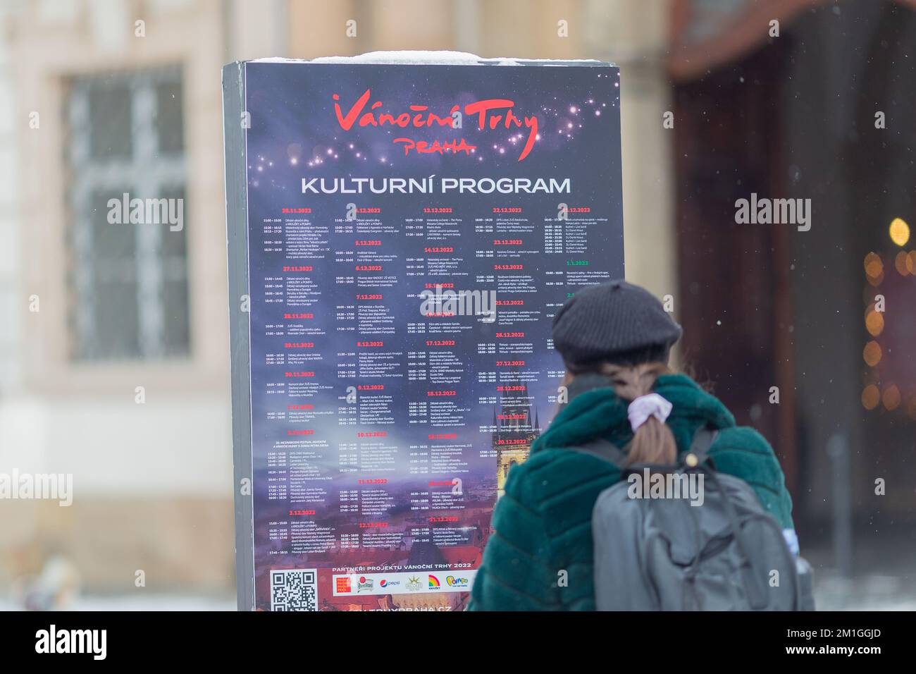 PRAGUE, Czech Republic – DECEMBER 12th 2022: Person - tourist ...
