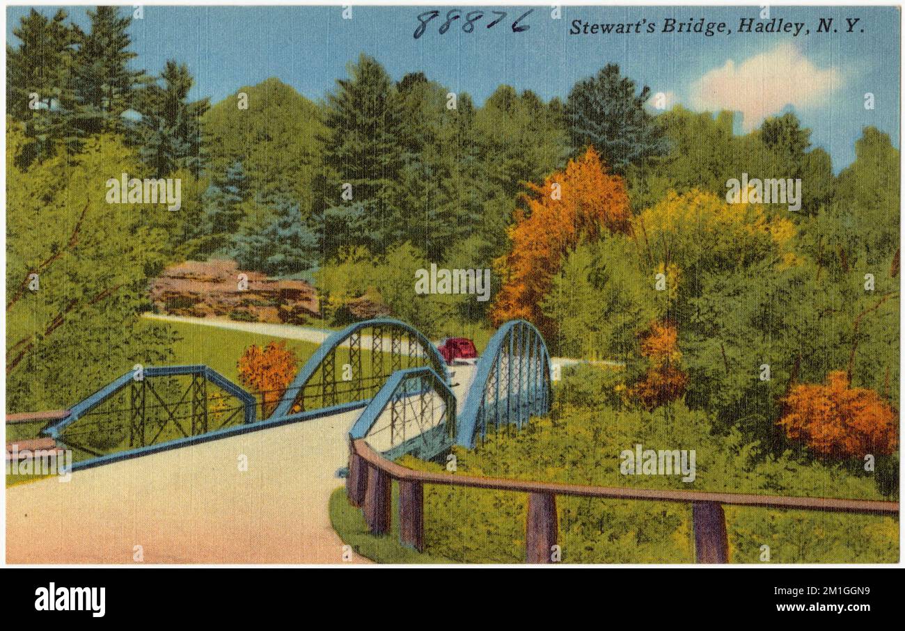 Stewart's Bridge, Hadley, N. Y. , Bridges, Tichnor Brothers Collection ...