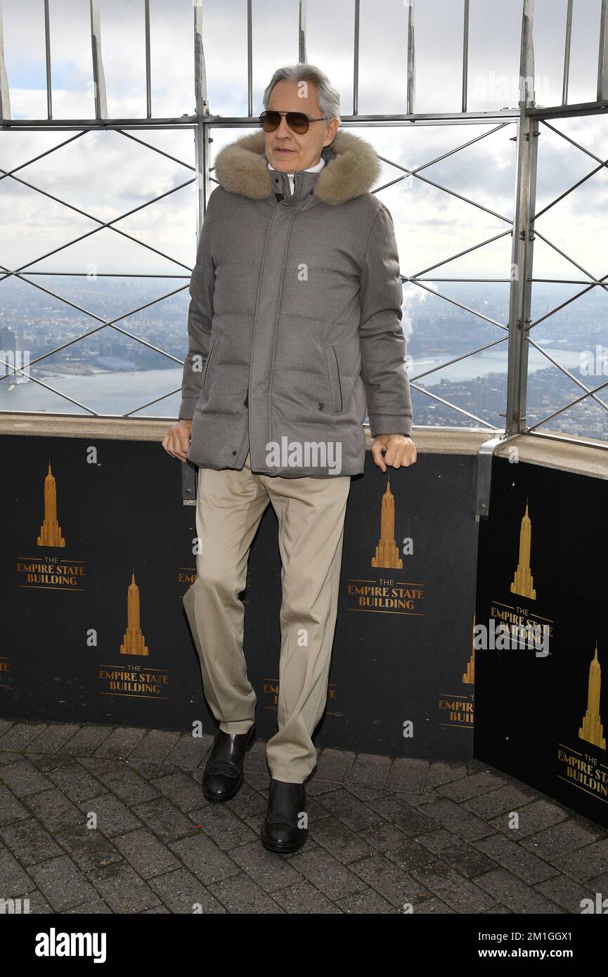 New York, USA. 12th Dec, 2022. Italian tenor Andrea Bocelli poses on ...