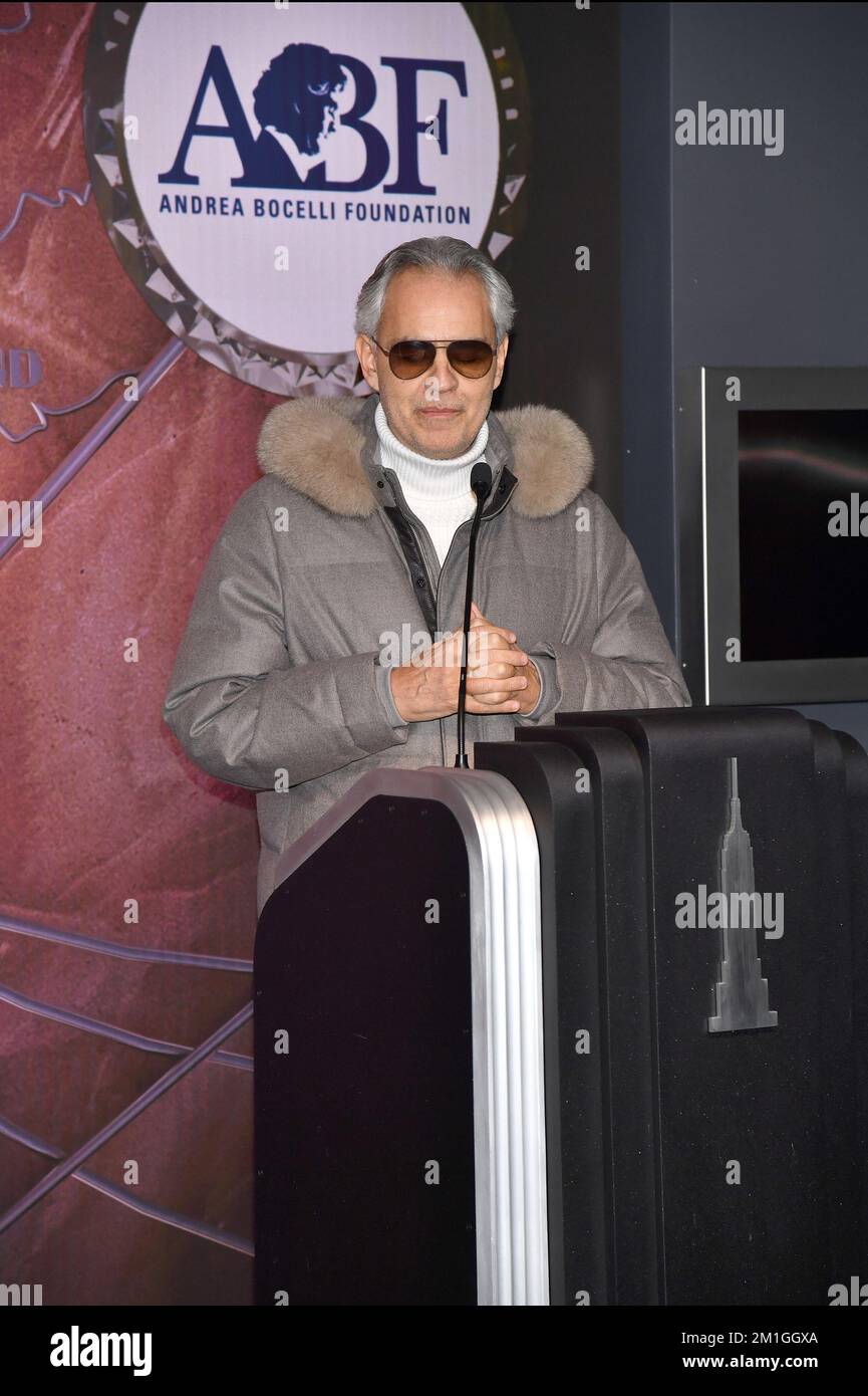 New York, USA. 12th Dec, 2022. Italian tenor Andrea Bocelli ...