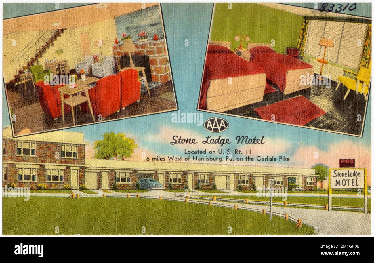Stone Lodge Motel, located on U.S. Rt. 11, 6 miles west of Harrisburg ...