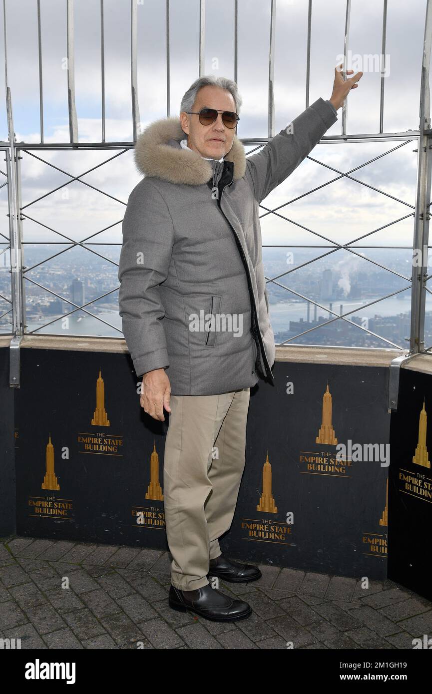 New York, USA. 12th Dec, 2022. Italian tenor Andrea Bocelli poses on ...