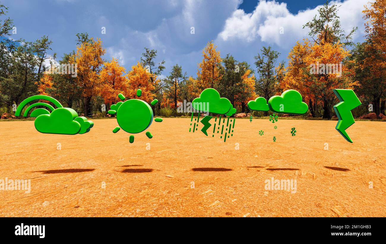 3D Render Background to ecology and sustainable development ...