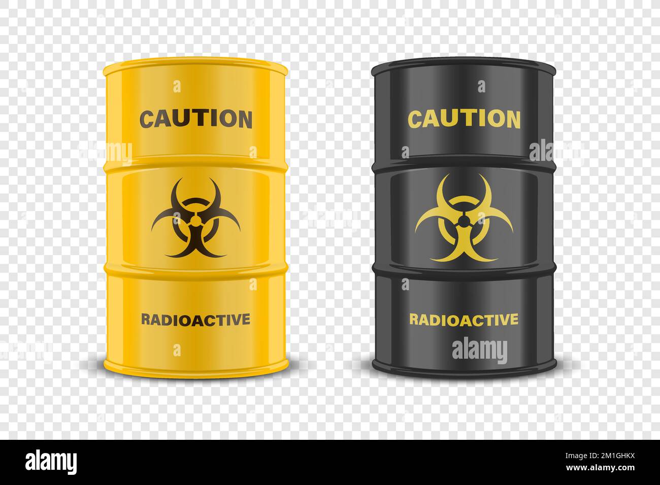 Vector 3d Realistic Yellow Barrel, Hazard Liquid. Caution, Radioactive ...