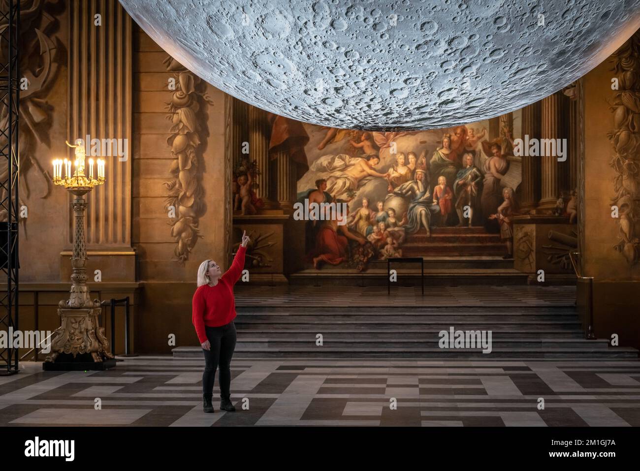 London, UK. 12th December, 2022. Museum of the Moon installation by ...